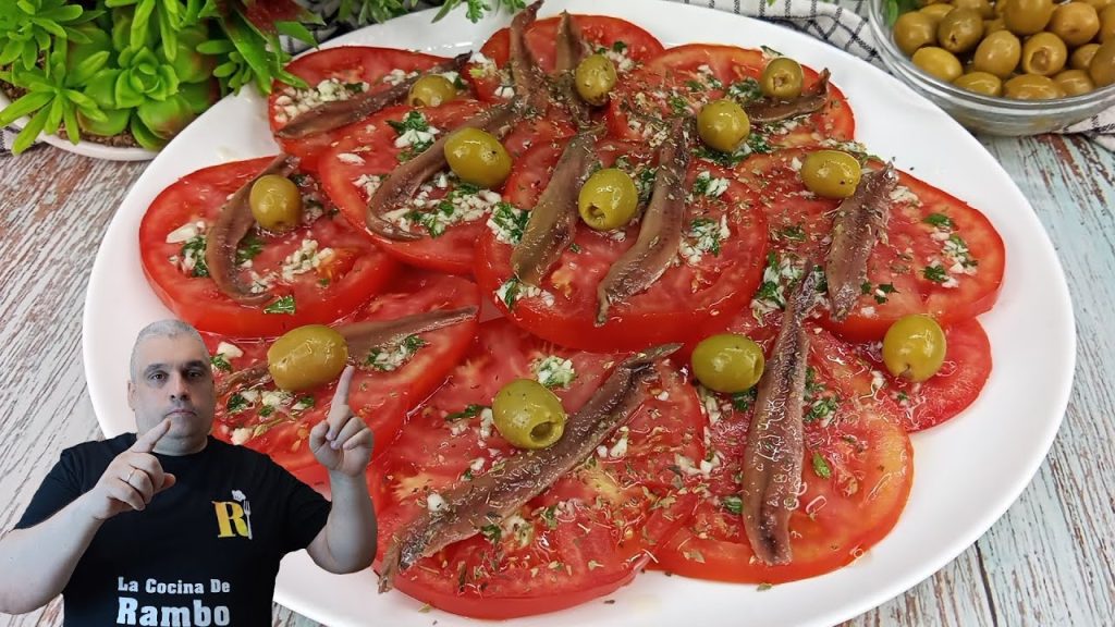Receta fácil de ensalada de tomate y anchoas paso a paso para un plato ...