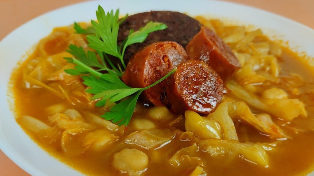 Receta de Garbanzos con Coles Guisadas Fácil y Sabrosa Paso a Paso ...