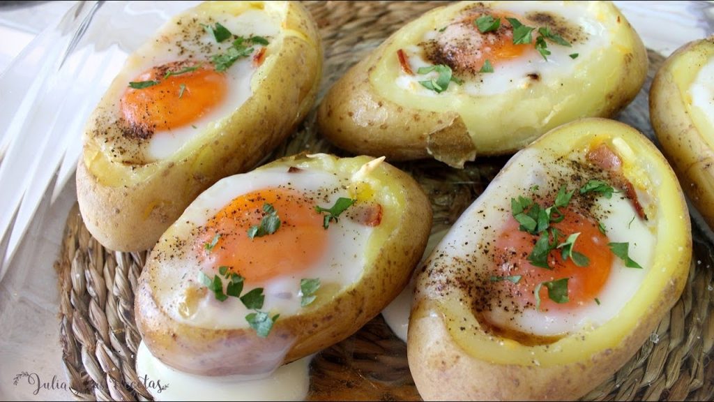 Receta de Patatas Rellenas con Huevo y Bacon Paso a Paso para una Cena ...