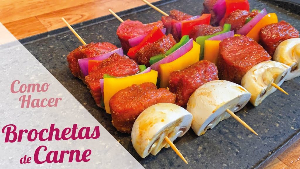 Receta de Brochetas de Carne y Verduras Fácil y Deliciosa Paso a Paso ...